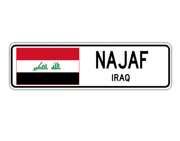 Najaf Iraq Country City Flag Aluminum Sign - Sign Fever