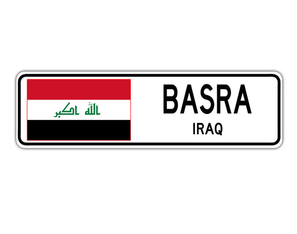 Basra Iraq Country City Flag Aluminum Sign - Sign Fever