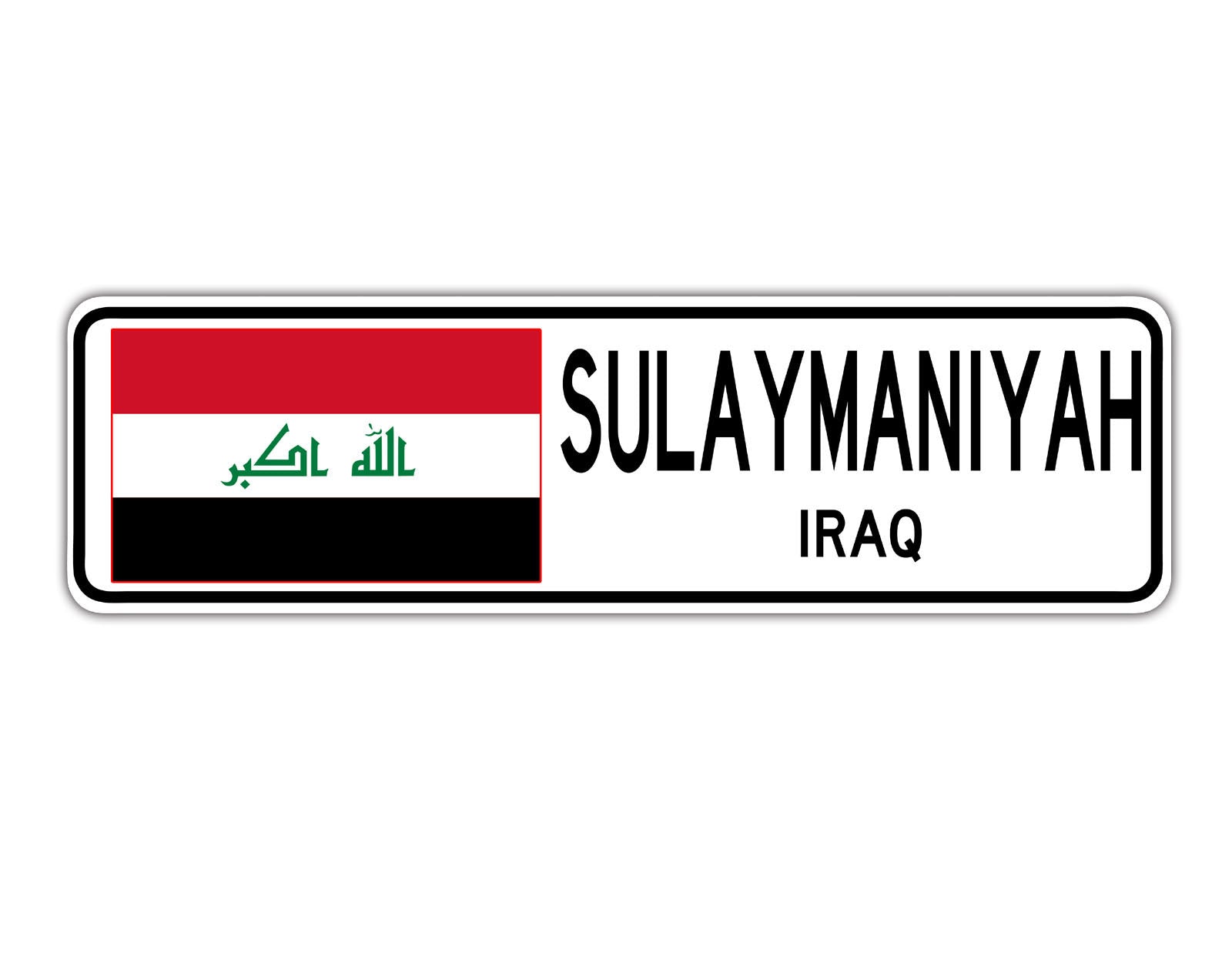 Sulaymaniyah Iraq Country City Flag Aluminum Sign – Sign Fever