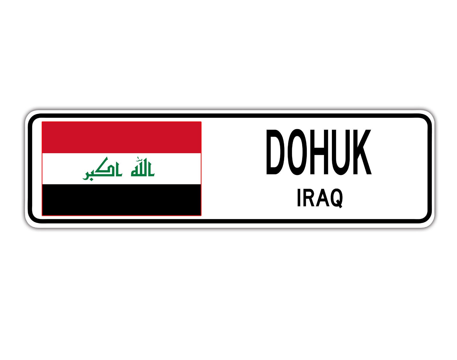 Duhok Iraq Country City Flag Aluminum Sign – Sign Fever