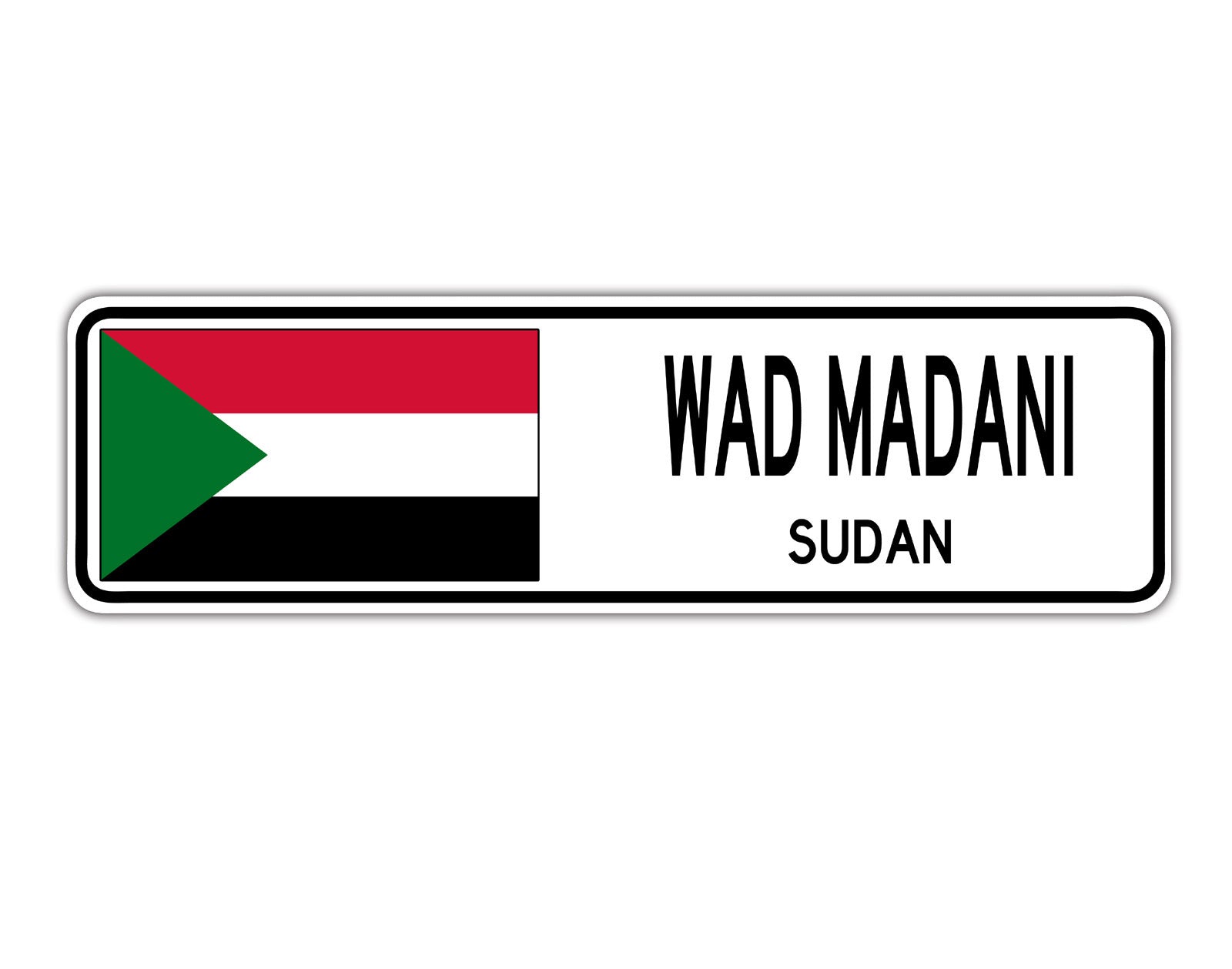 Wad-Madani Sudan Country City Flag Aluminum Sign - Sign Fever