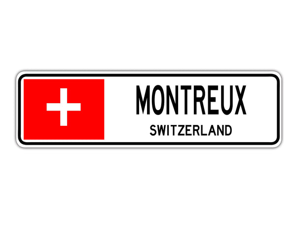Montreux Switzerland Country City Flag Aluminum Sign - Sign Fever