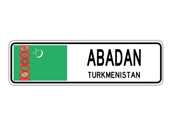 Abadan Turkmenistan Country City Flag Aluminum Sign - Sign Fever
