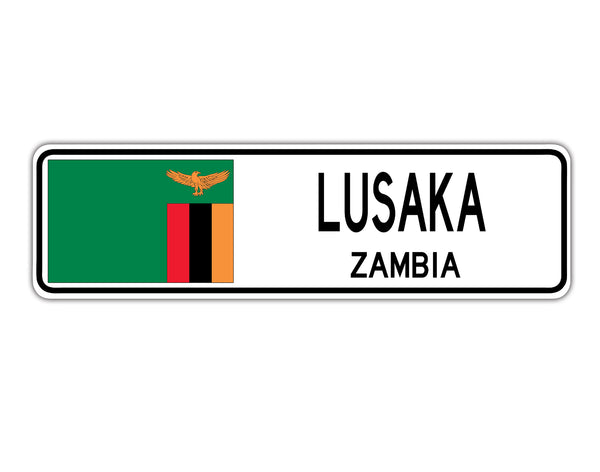 Lusaka Zambia Country City Flag Aluminum Sign - Sign Fever