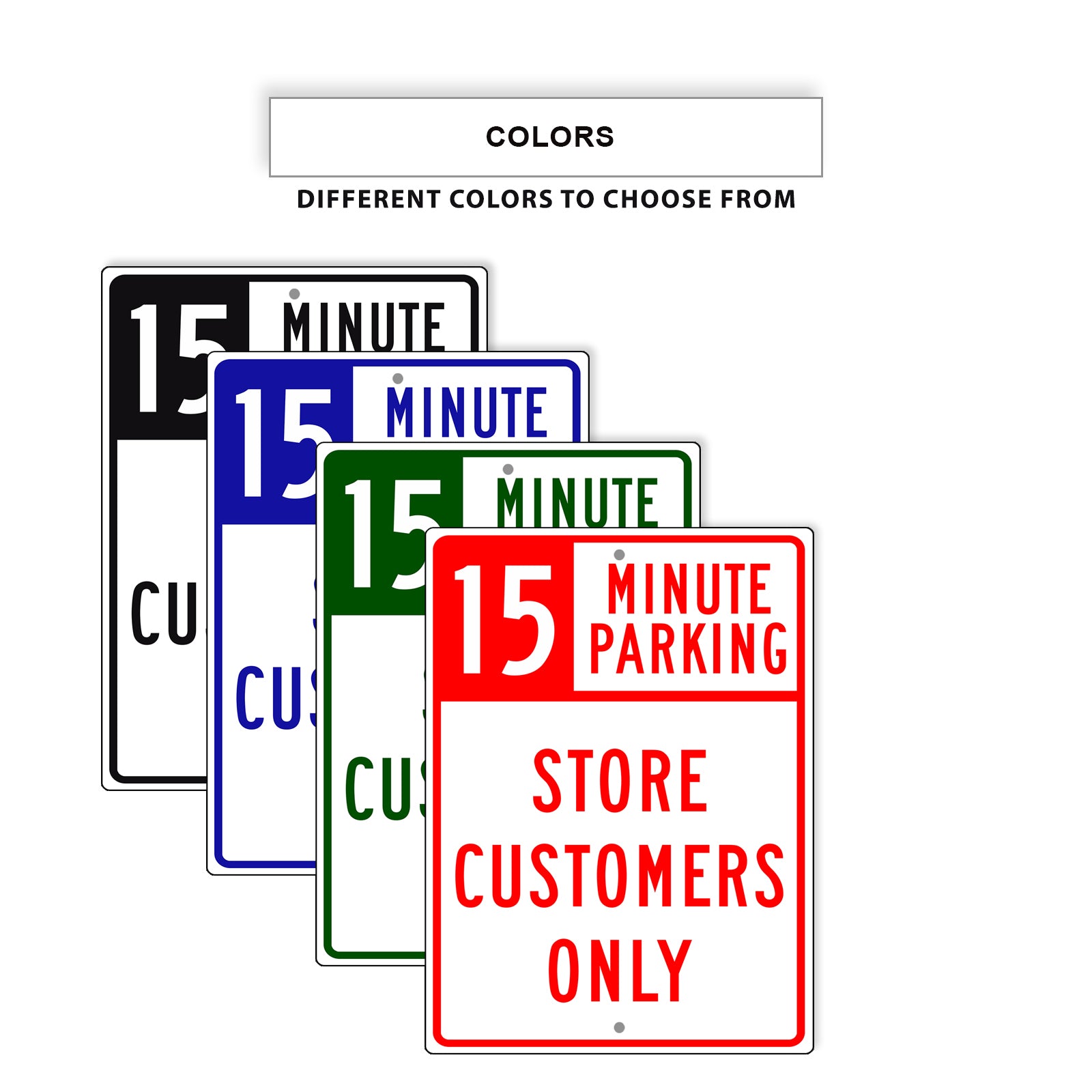 15 Minute Parking Store Customer Only Aluminum Metal Plate Sign – Sign ...