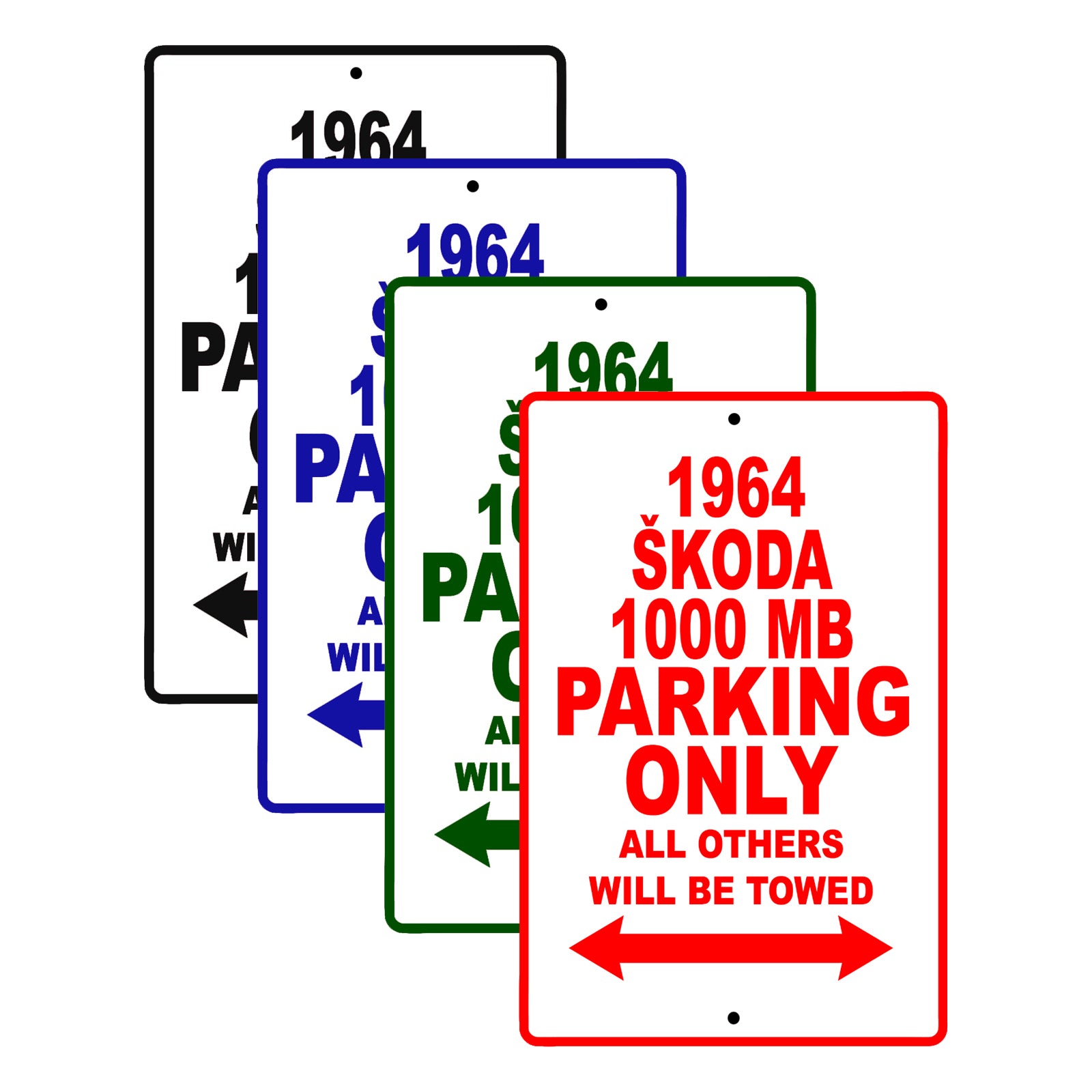 1964 Skoda 1000 MB Car Parking Only All Others Will Be Towed Aluminum ...