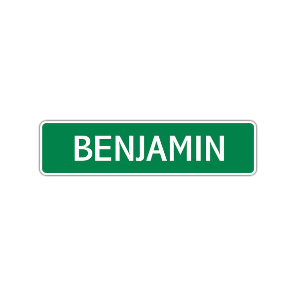 Benjamin Street Sign Children Name Room Plate - Sign Fever