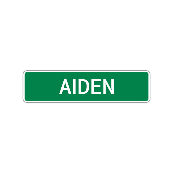 Aiden Street Sign Children Name Room Plate - Sign Fever