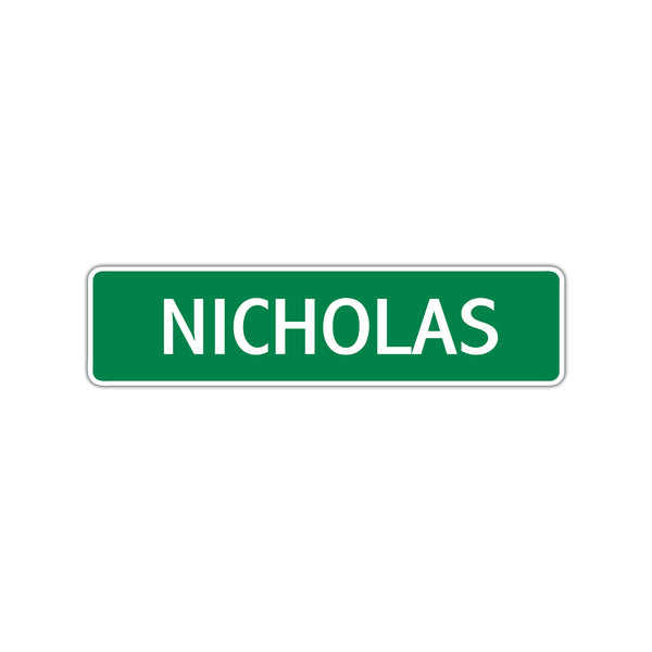 Nicholas Street Sign Children Name Room Plate - Sign Fever