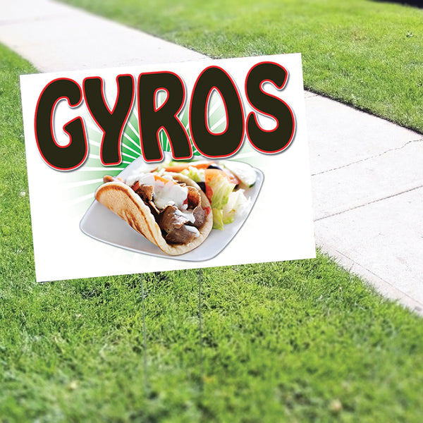 Gyros Food Coroplast Yard Sign - Sign Fever