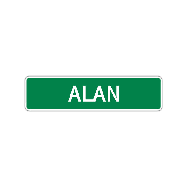 Alan Street Sign Children Name Room Plate - Sign Fever