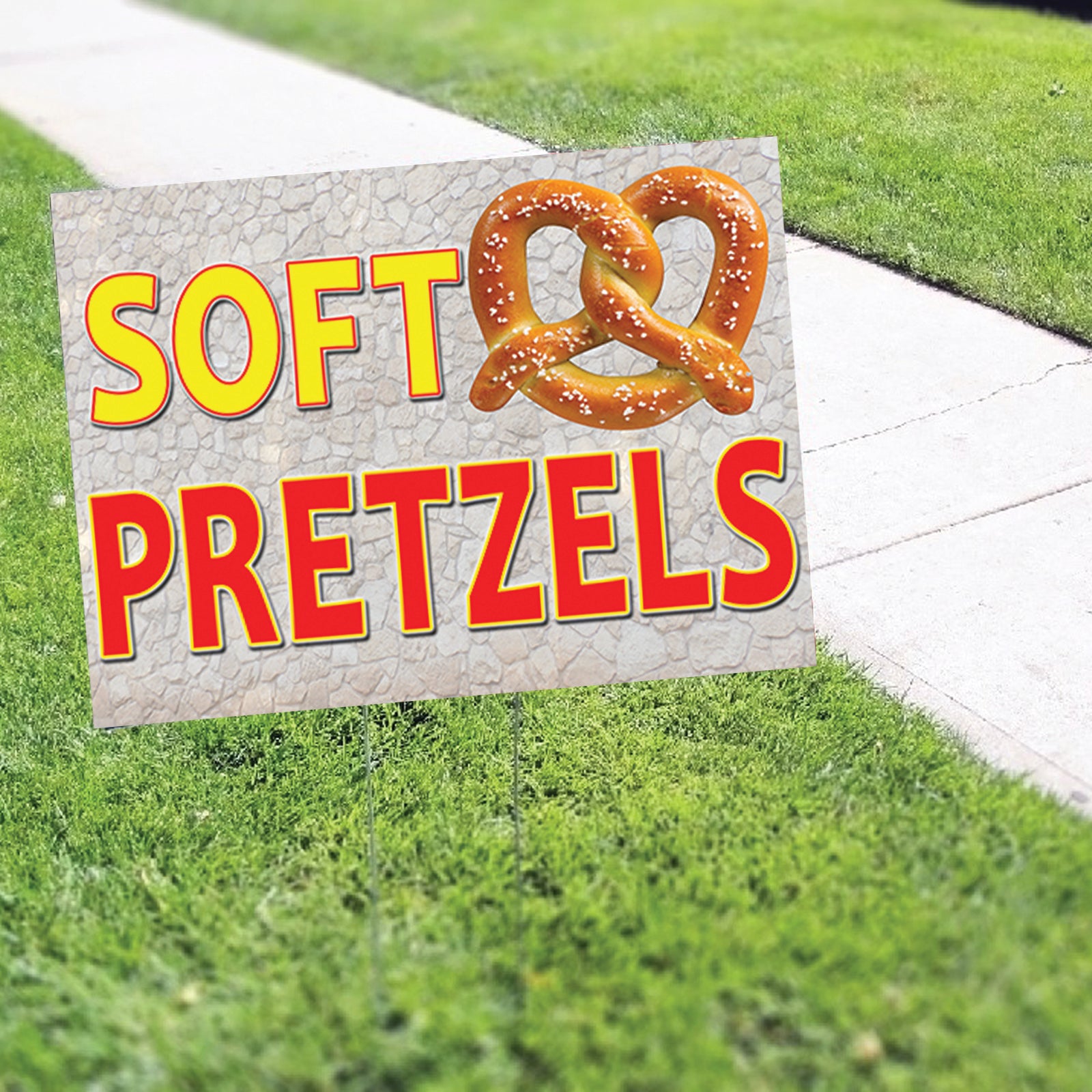 Soft Pretzels Coroplast Yard Sign - Sign Fever