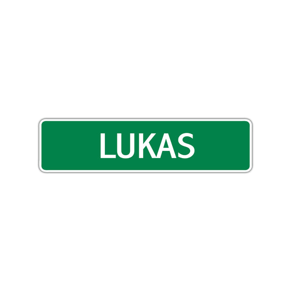 Lukas Street Sign Children Name Room Plate - Sign Fever