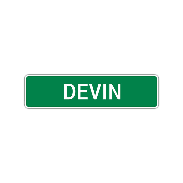 Devin Street Sign Children Name Room Plate - Sign Fever
