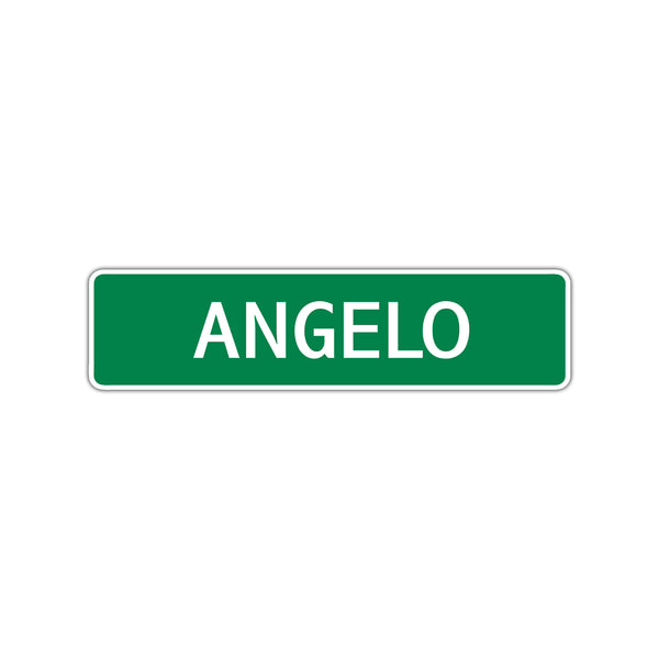 Angelo Street Sign Children Name Room Plate - Sign Fever