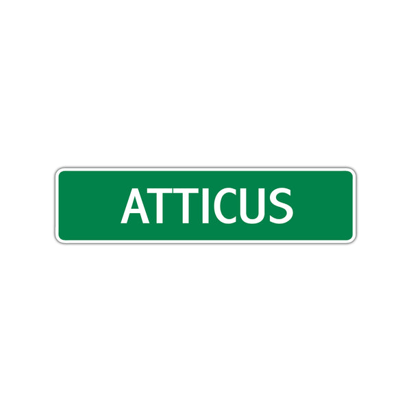 Atticus Street Sign Children Name Room Plate - Sign Fever