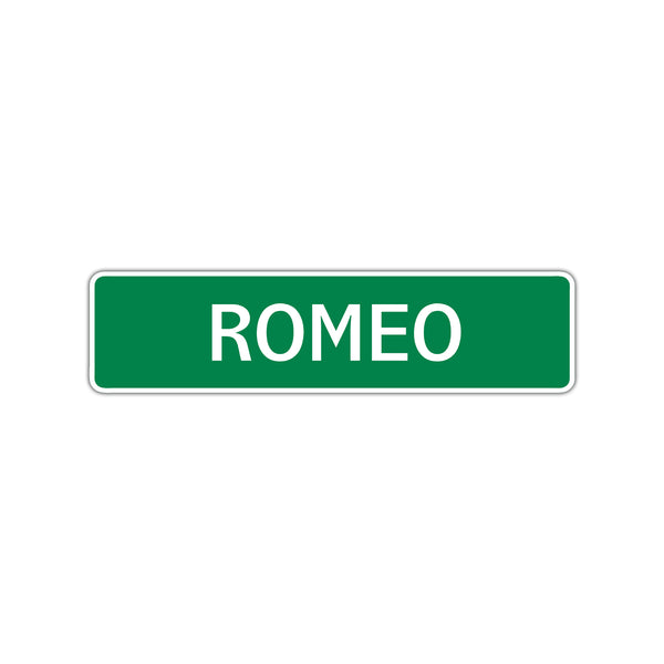Romeo Street Sign Children Name Room Plate - Sign Fever