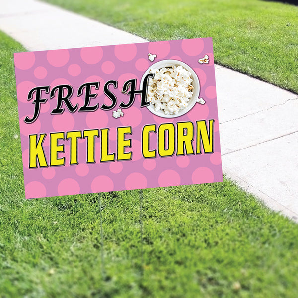 Fresh Kettle Corn Coroplast Yard Sign - Sign Fever