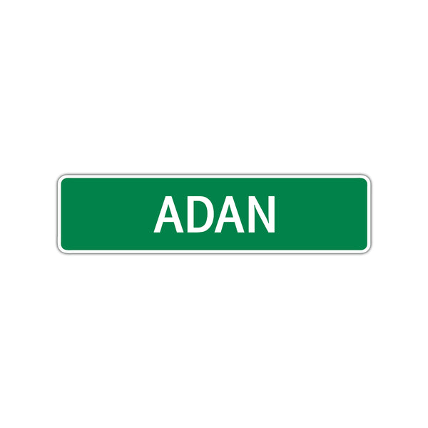 Adan Street Sign Children Name Room Plate - Sign Fever