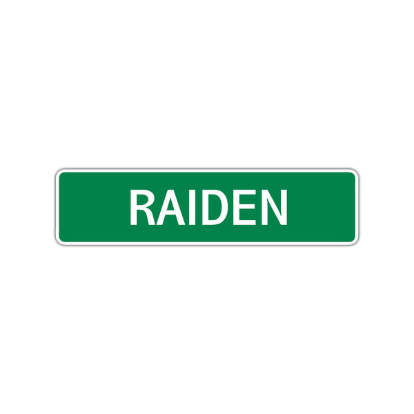 Raiden Street Sign Children Name Room Plate - Sign Fever