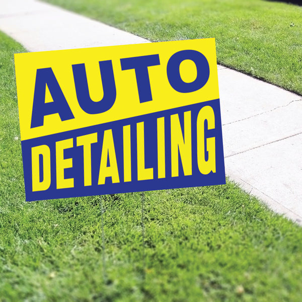 Auto Detailing Printed Coroplast Yard Sign - Sign Fever