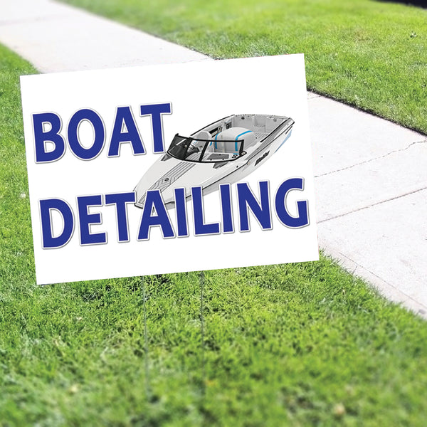 Boat Detailing Coroplast Printed Yard Sign - Sign Fever
