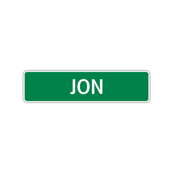 Jon Street Sign Children Name Room Plate - Sign Fever