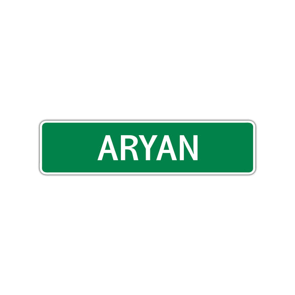 Aryan Street Sign Children Name Room Plate - Sign Fever