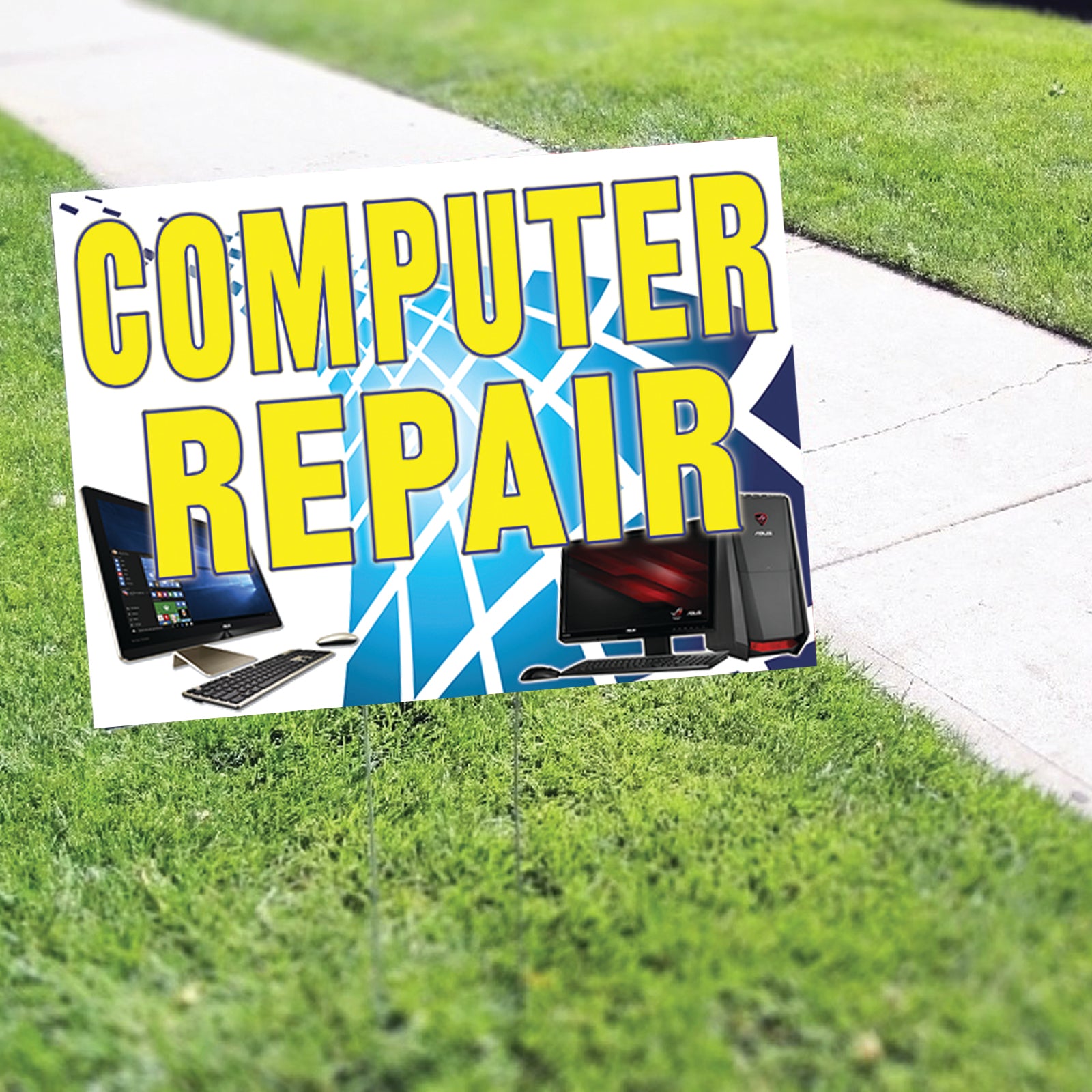 Computer Repair Coroplast Printed Yard Sign - Sign Fever