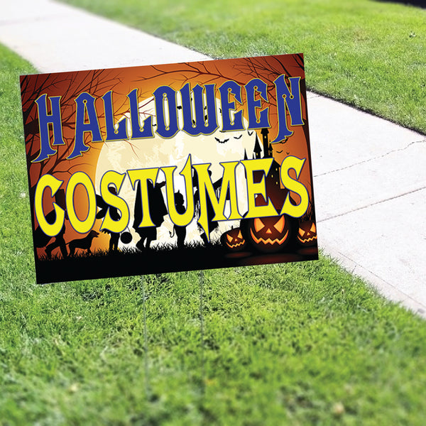 Halloween Costumes Coroplast Printed Yard Sign - Sign Fever