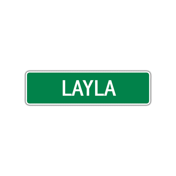 Layla Street Sign Children Name Room Plate - Sign Fever