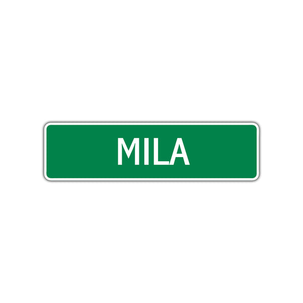 Mila Street Sign Children Name Room Plate - Sign Fever