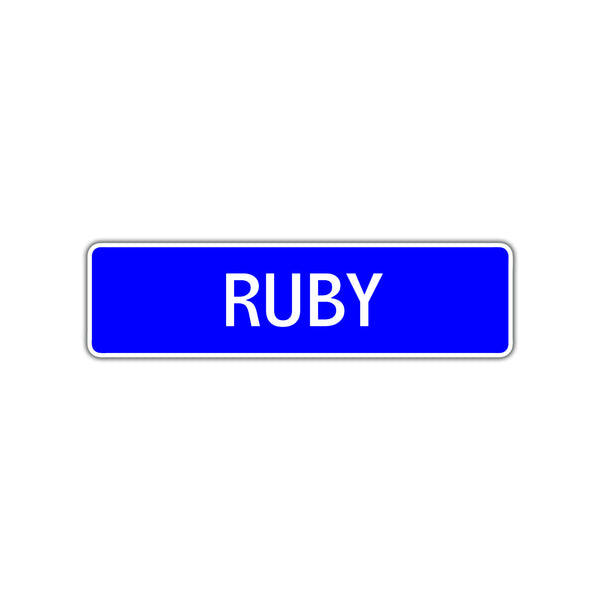 Ruby Street Sign Children Name Room Plate - Sign Fever
