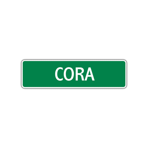 Cora Street Sign Children Name Room Plate - Sign Fever