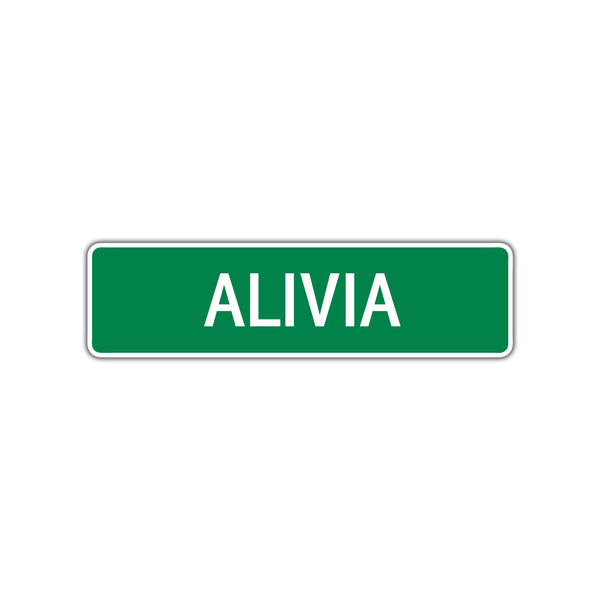Alivia Street Sign Children Name Room Plate - Sign Fever