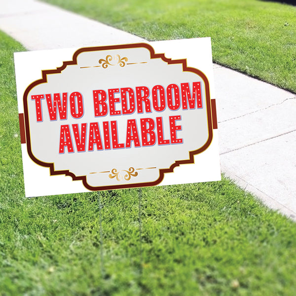Two Bedroom Available Coroplast Printed Yard Sign - Sign Fever