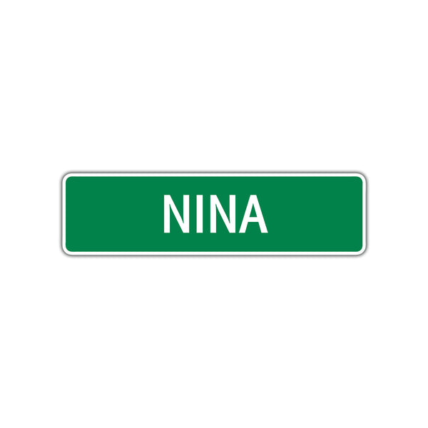 Nina Street Sign Children Name Room Plate - Sign Fever