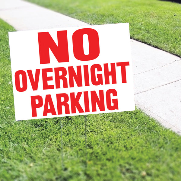 No Overnight Parking Coroplast Printed Yard Sign - Sign Fever