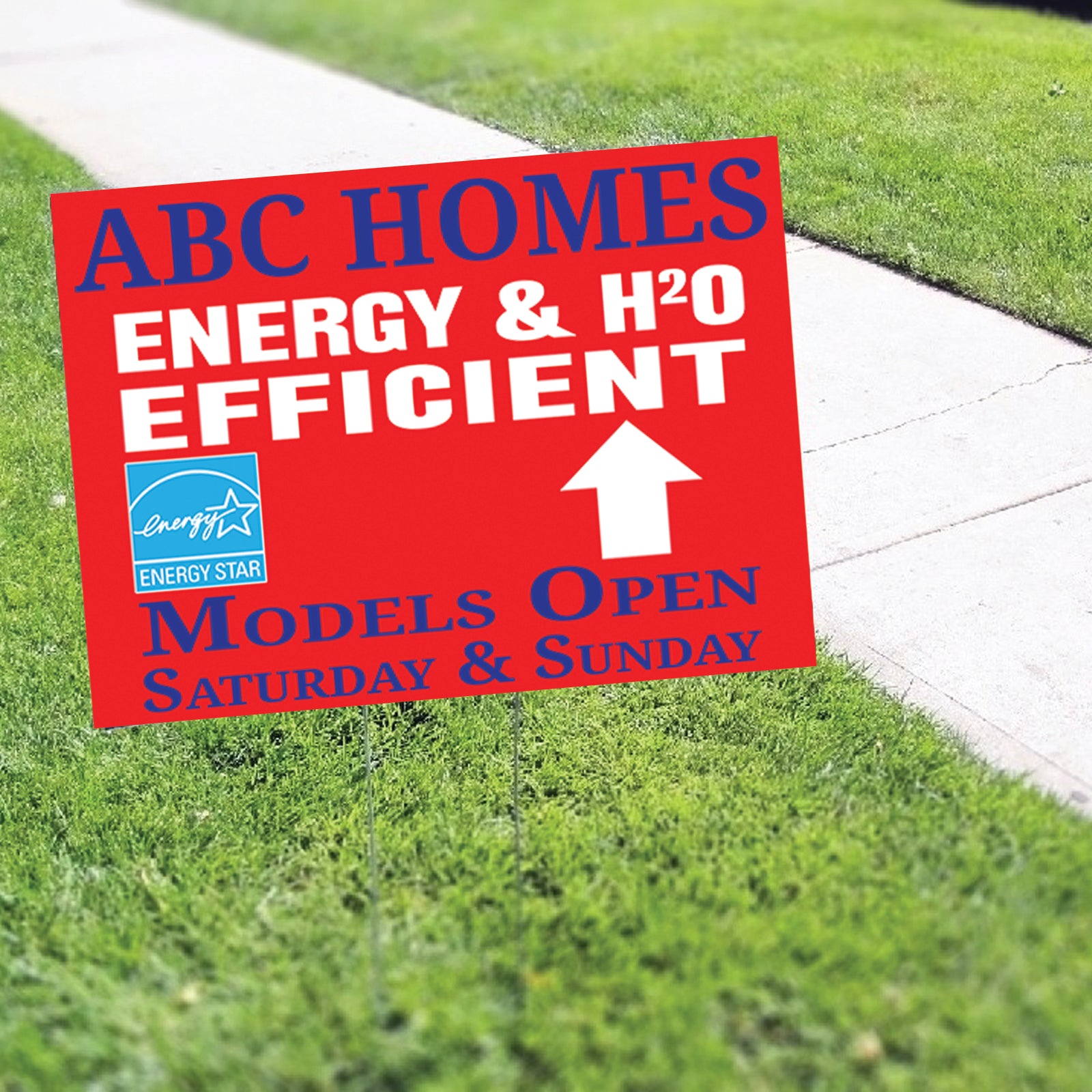 ABC Homes Open Energy & H2O Efficient Coroplast Yard Sign - Sign Fever