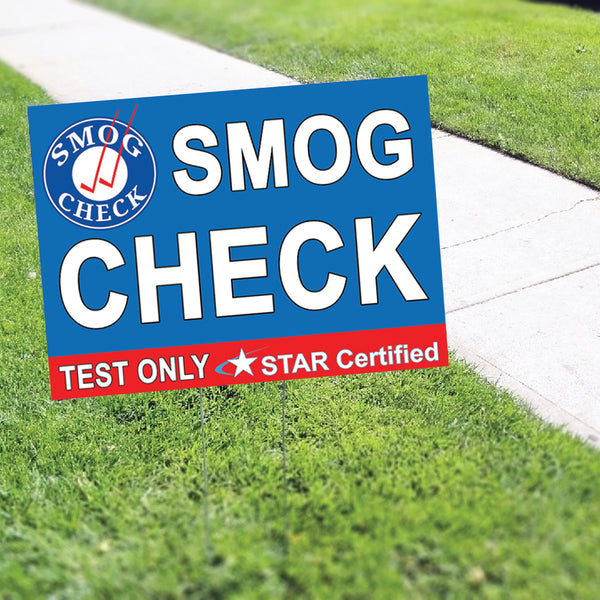 Smog Check Coroplast Yard Sign - Sign Fever
