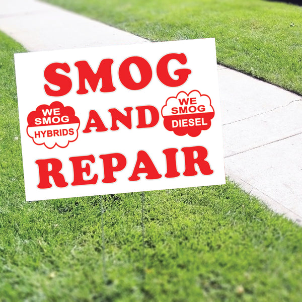 Smog And Repair Coroplast Yard Sign - Sign Fever