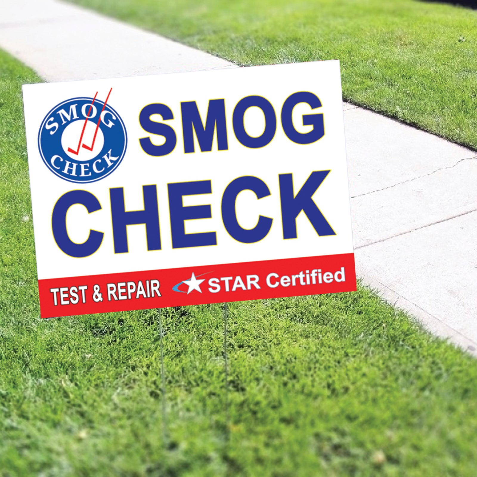 Smog Check Coroplast Yard Sign – Sign Fever