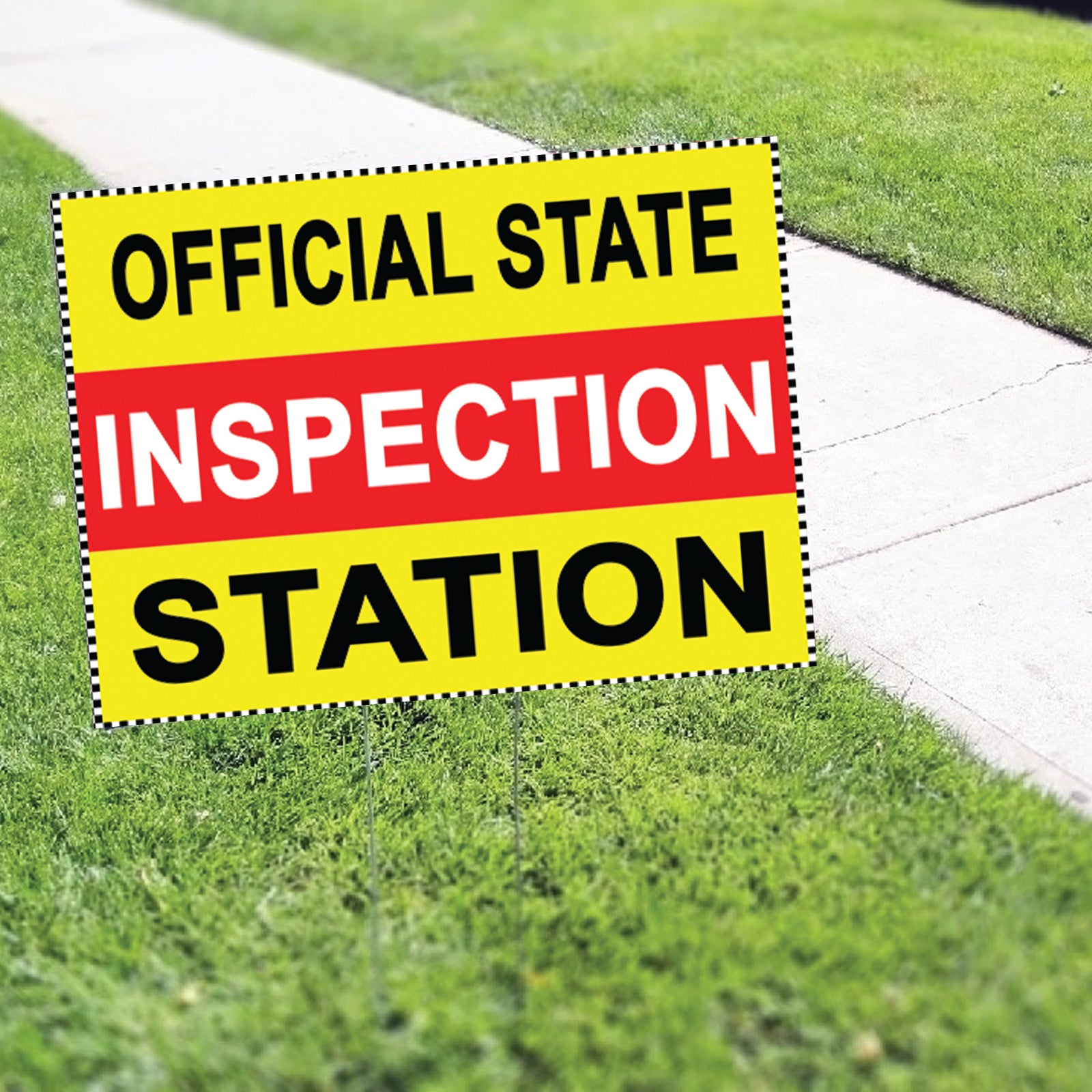 Official State Inspection Coroplast Yard Sign - Sign Fever