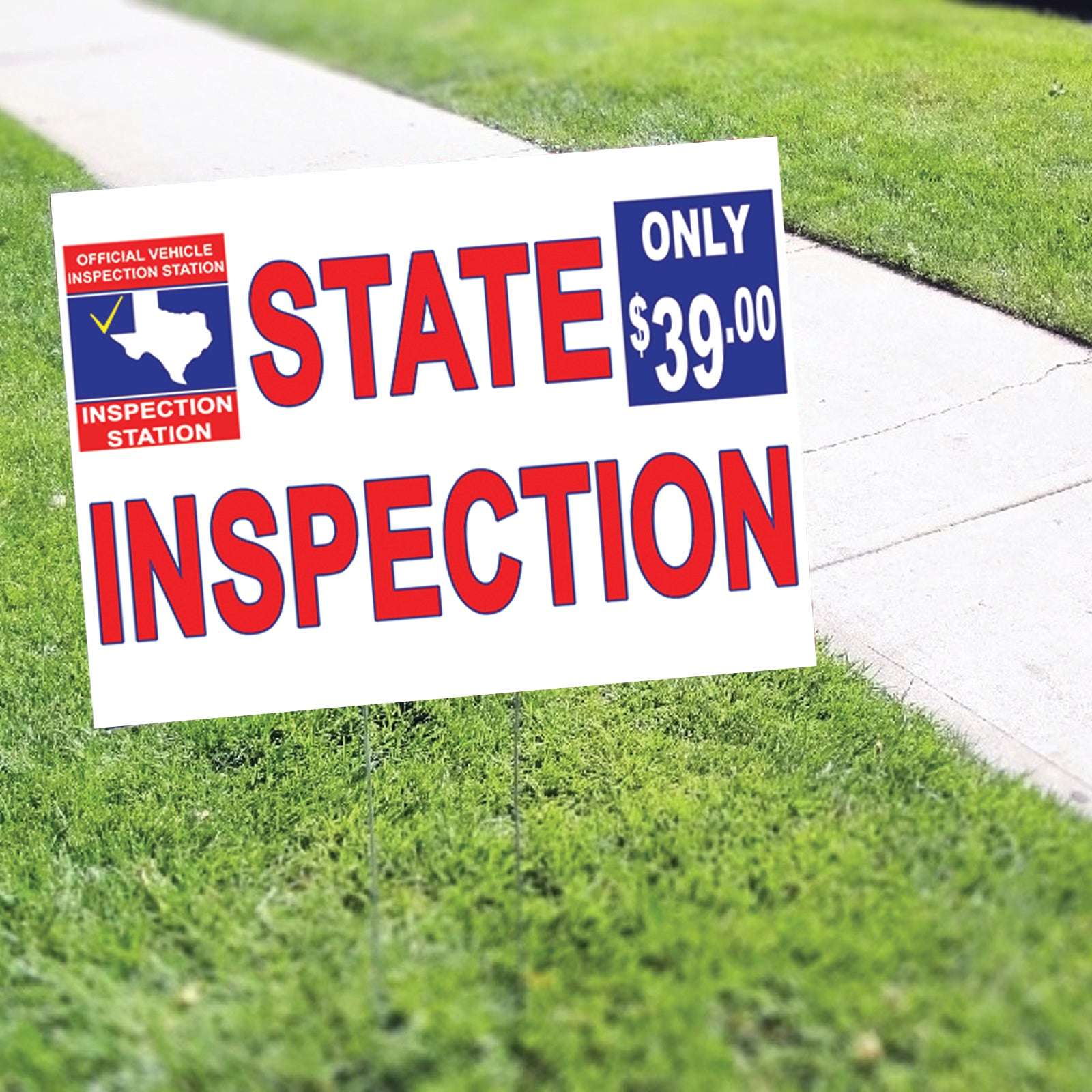 State Inspection Coroplast Yard Sign – Sign Fever