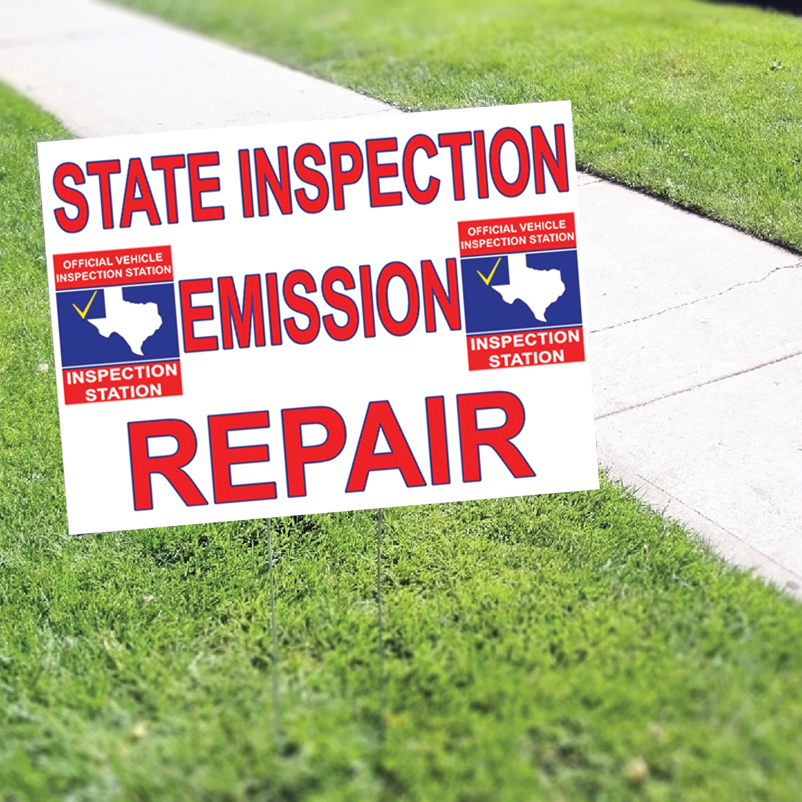 State Inspection Emission Repair Coroplast Yard Sign - Sign Fever