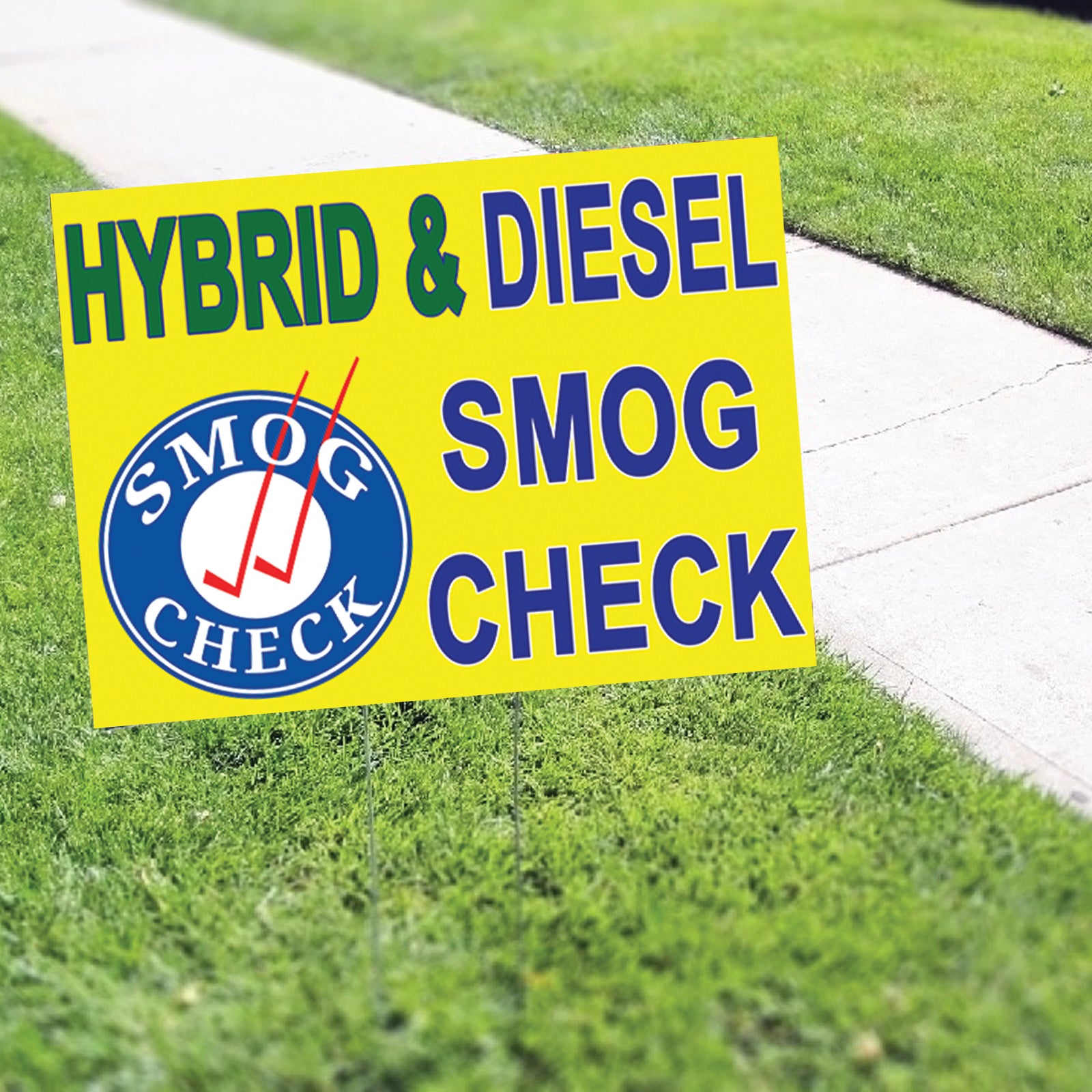 Hybrid & Diesel Smog Check Coroplast Yard Sign - Sign Fever