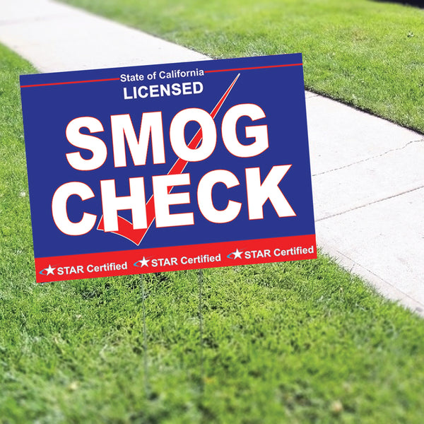 Smog Check Coroplast Yard Sign - Sign Fever
