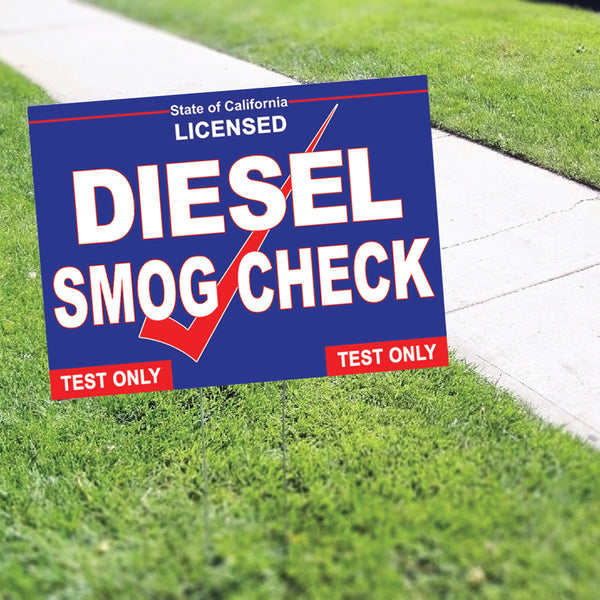 Diesel Smog Check Coroplast Yard Sign - Sign Fever