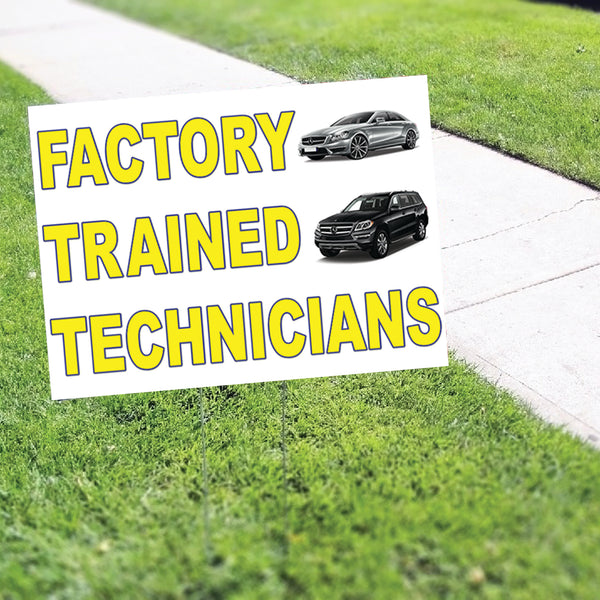 Factory Trained Technicians Coroplast Yard Sign - Sign Fever