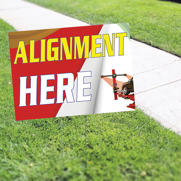 Alignment Here Coroplast Yard Sign - Sign Fever